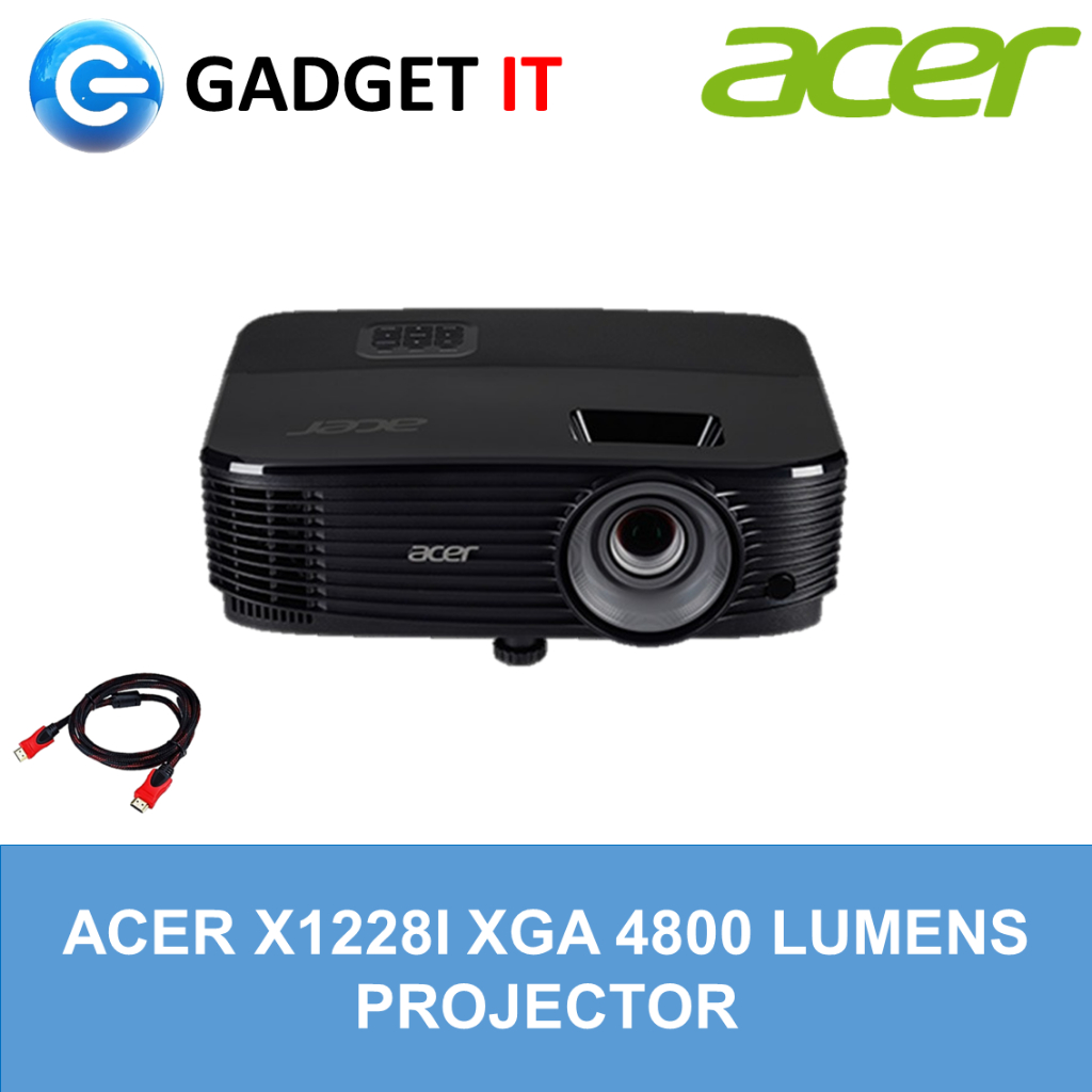 ACER X1228I XGA 4800 LUMENS DLP WIRELESS PROJECTOR WITH HDMI, VGA PORT ...