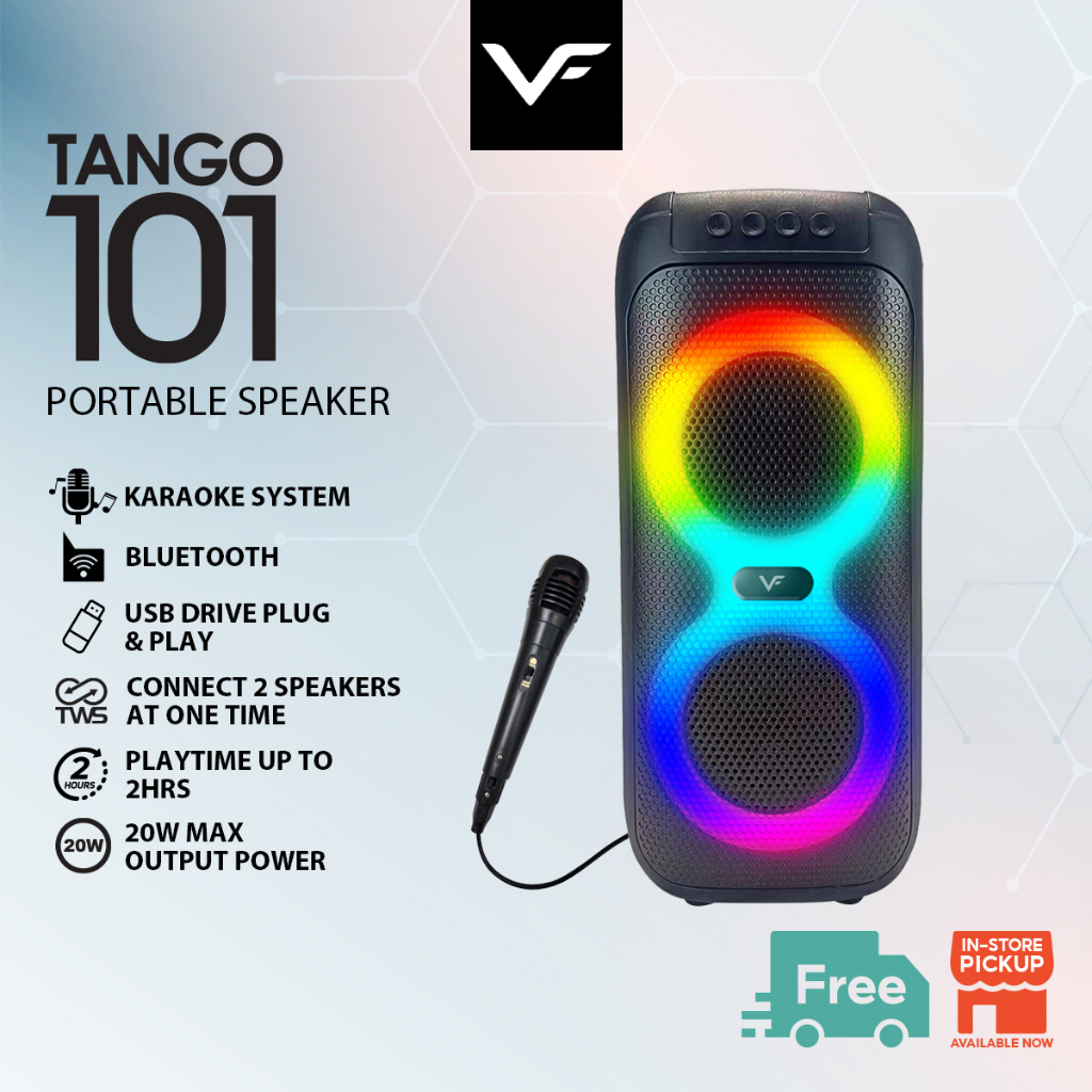 Vinnfier VF Tango 101 TWS Wireless Portable Bluetooth Speaker Wireless Mic Stereo Bass Super FM ...
