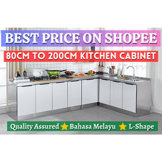 [80CM-200CM]🔥Premium Stainless Steel Kitchen Cabinet Set Sink Stove L ...
