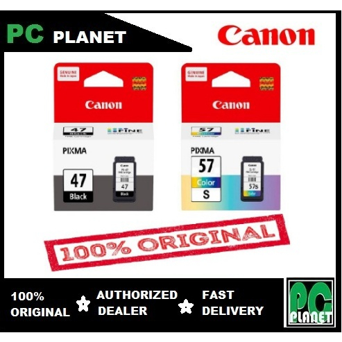 ORIGINAL CANON PG-47 BLACK INK / CL-57S CL-57 COLOR INK | Shopee Malaysia
