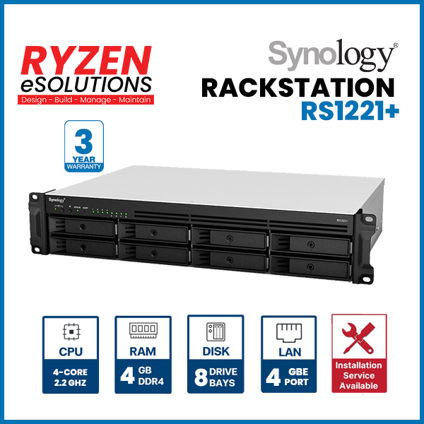 Synology RackStation RS1221+ 8-Bay 3.5" SATA HDD NAS | Shopee Malaysia