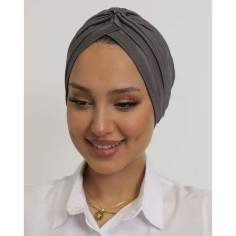 Women Flower Ruffle Turban Muslim Twist Ruffle Hijab Headwear Hat Cap ...