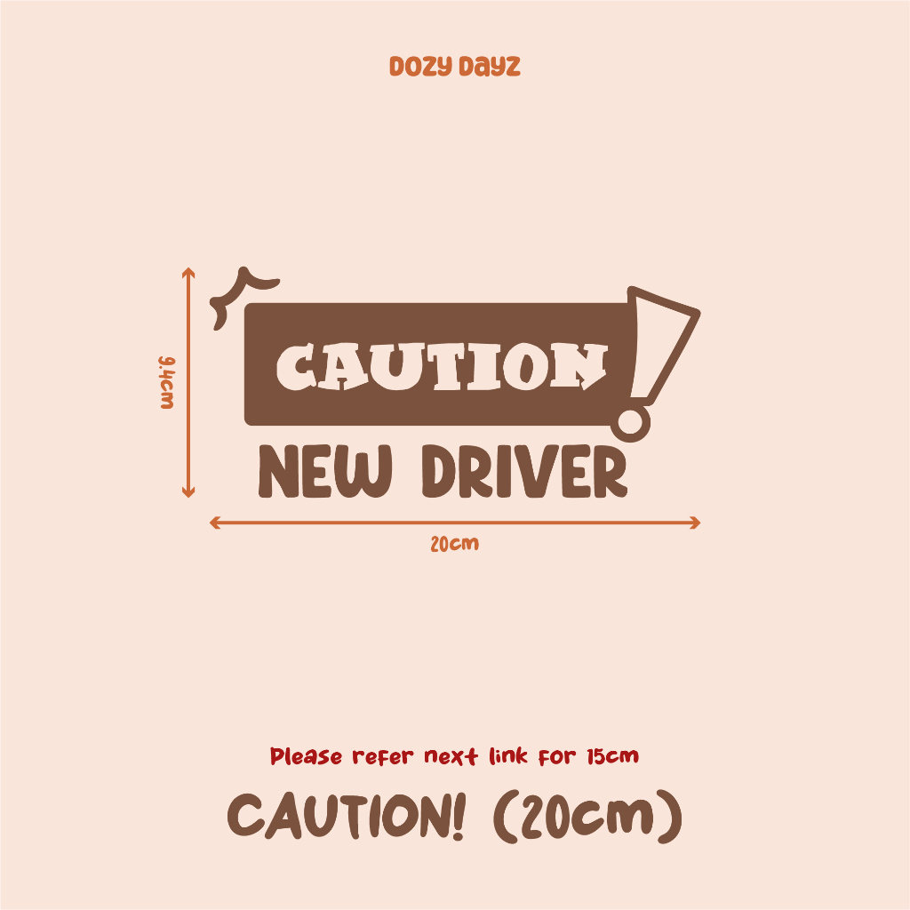 20cm New Driver Vinyl Sticker Part 2| Waterproof | Car Decal | Car ...