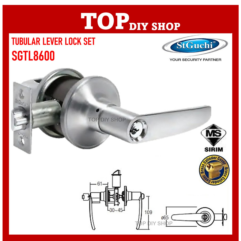 ST Guchi SGTL 8600 Entrance Handle Tubular Lever Cylindrical Lock ...