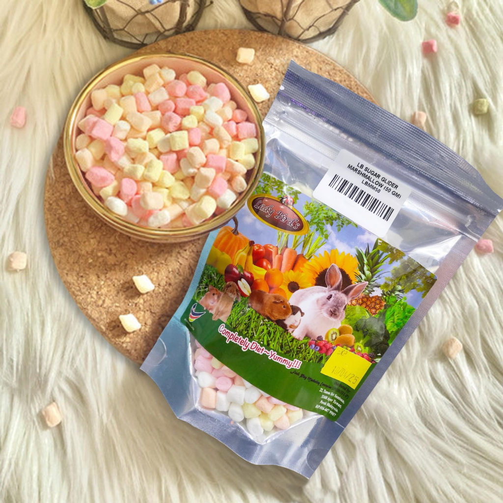 Lady Bird's Sugar Gilder Marshmallow Small Pet Snack 30g/50g | Shopee ...