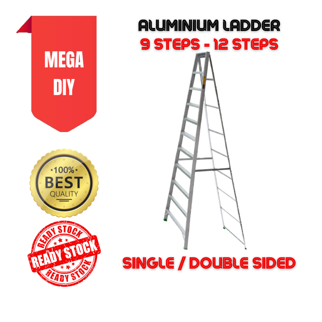 Aluminium Ladder 8 Steps 9 Steps 10 Steps 11 Steps 12 Steps Double ...