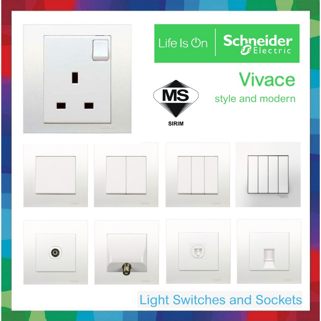 Schneider Vivace 13A switch Socket Outlet & switches | Shopee Malaysia