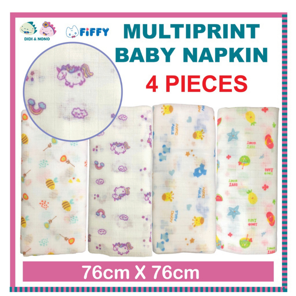 KAIN LAMPIN 4 in1 design corak lain Fiffy Multiprint Baby Napkins Kain ...
