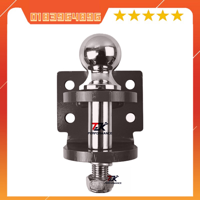 4x4 Heavy Duty Off Road Pintle Towing Hook With 2" Chrome Ball (BLACK ...