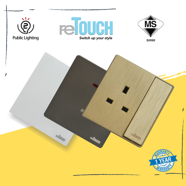 [SIRIM] RETOUCH Ultra Rimless Modern Socket Wall Switch Slim Modern ...