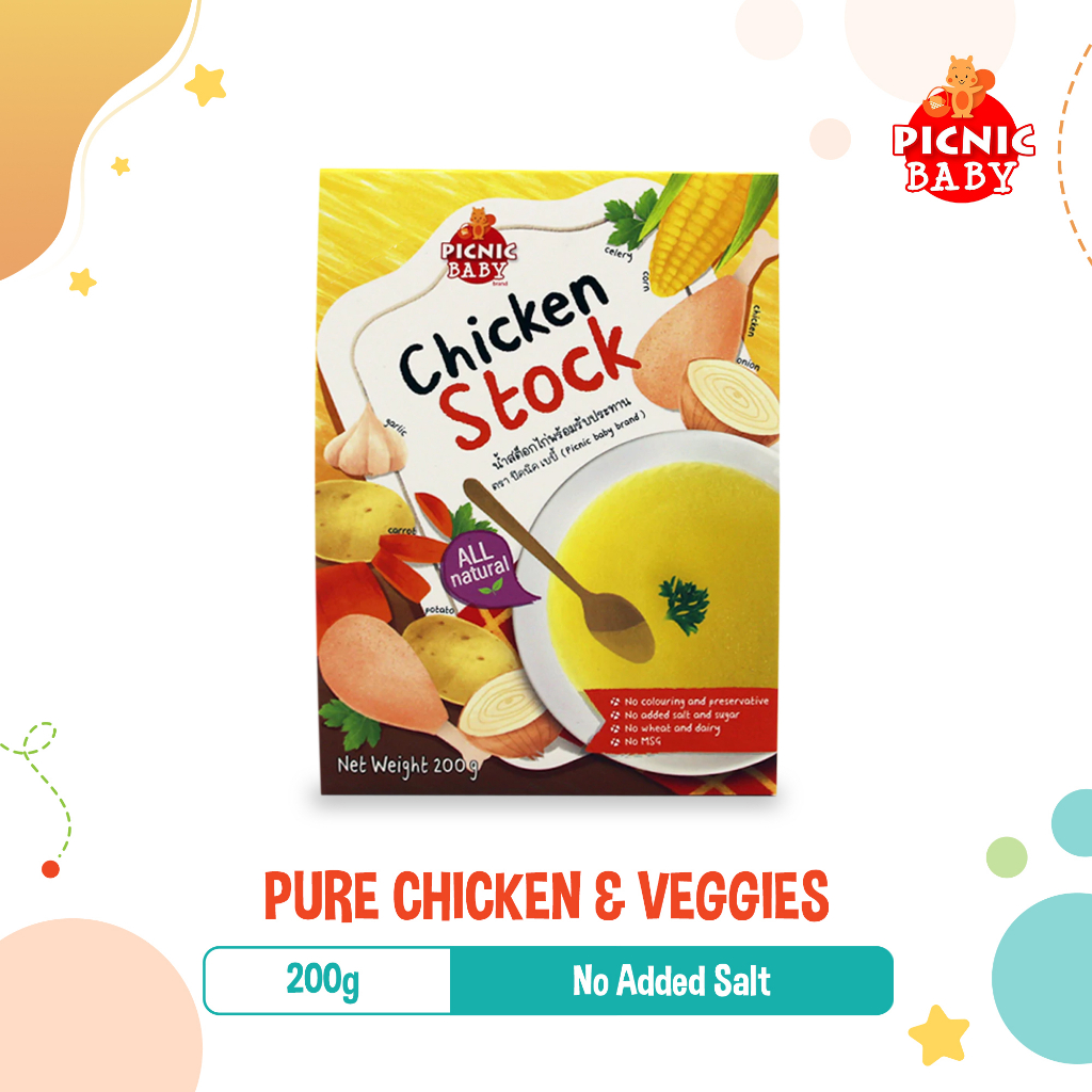 Picnic Baby Halal Natural Stock (200g), 2 Flavors (Chicken, Veggies ...