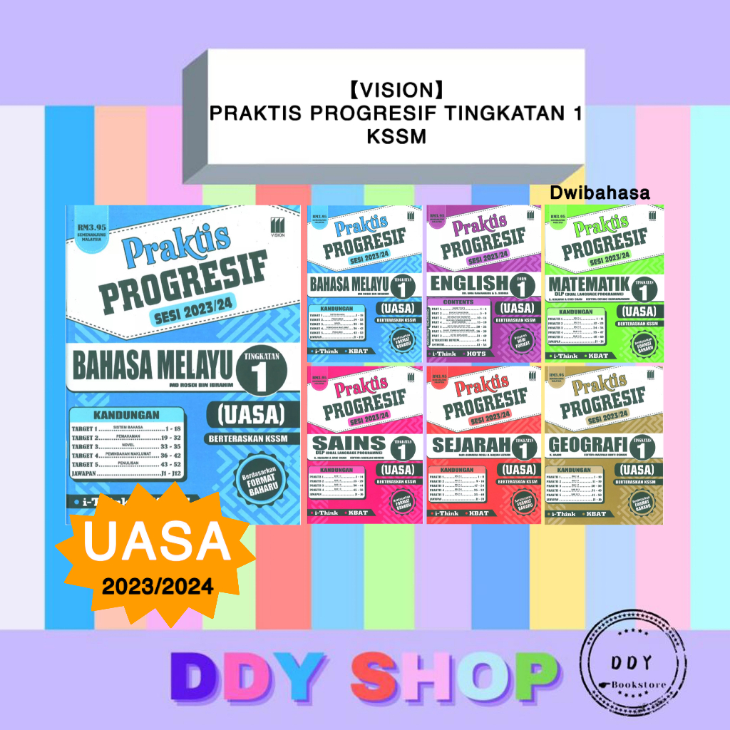 【Vision】Praktis Progresif Tingkatan 1 UASA KSSM 2023/2024 Dwibahasa ...
