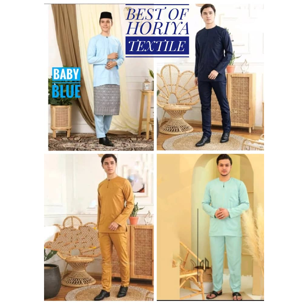 Baju Melayu Lelaki Murah Eksklusif Cotton Teluk Belanga Baju Melayu ...