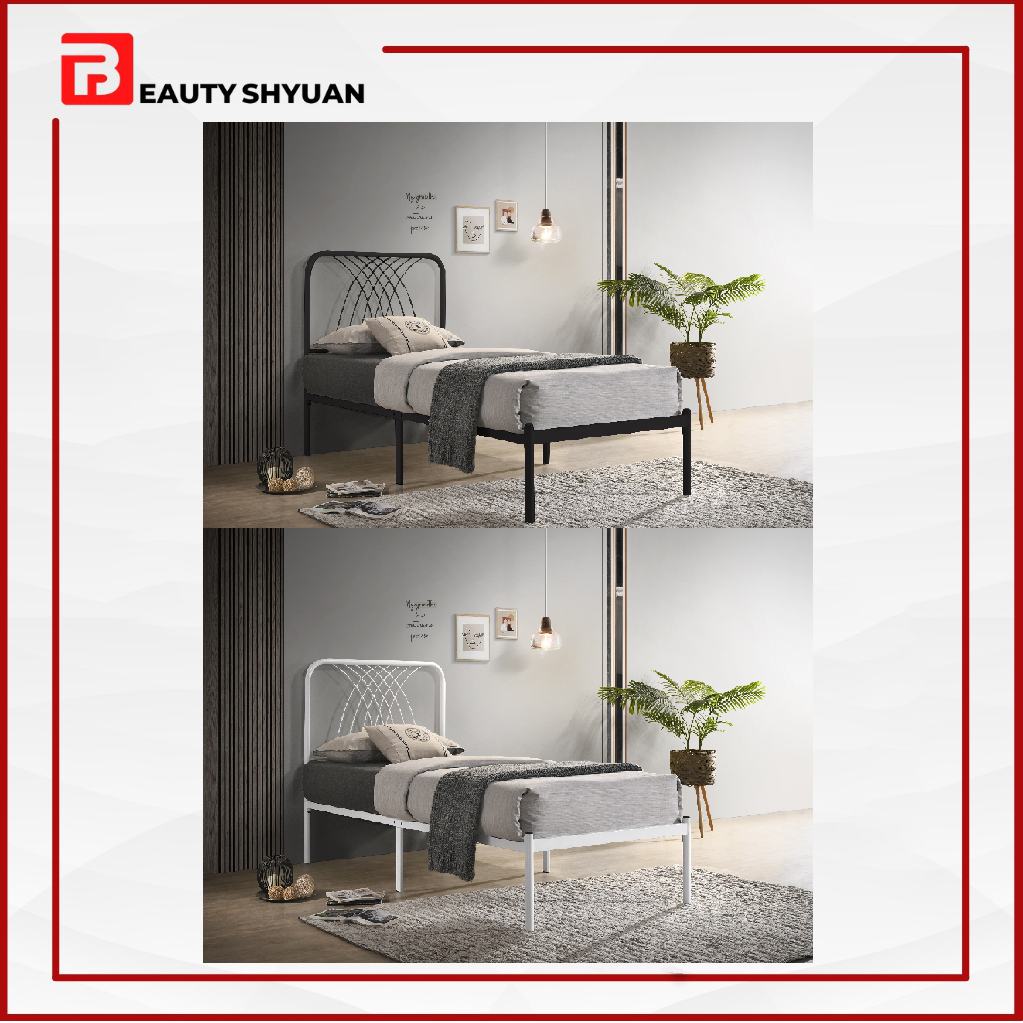 VANICE Single Metal Bed Single Bed Frame Single Size Bed Rangka Katil Single Murah Katil Bujang ...
