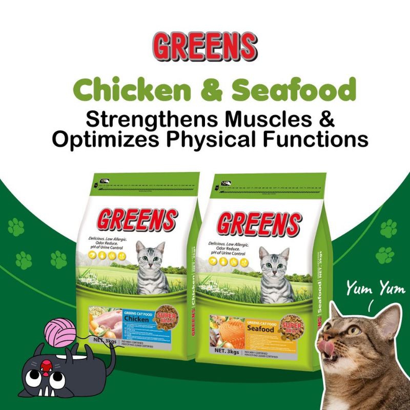 Greens Cat Food 8kg (+Free Gift) | Shopee Malaysia