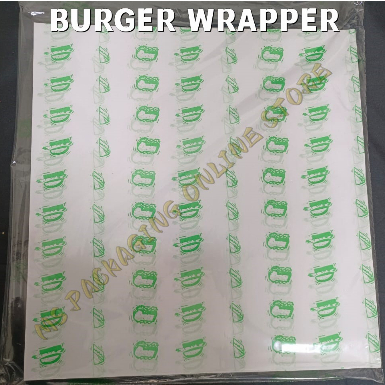 Burger Wrapper Paper ( 100sheets± ) Cap Sampan - Burger Food Wrap Deli ...