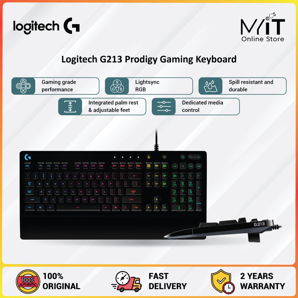 Logitech G213 Prodigy Gaming Keyboard/RGB Backlit/Black 920-008096 ...