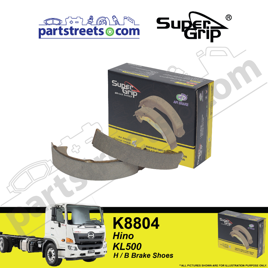 Super Grip H/B Brake Shoe - Hino KL500 - K8804 (1 set) | Shopee Malaysia