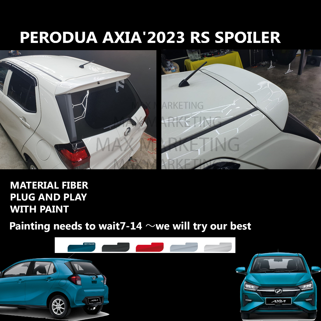 PERODUA AXIA 2023 RS SPOILER WITH PAINT NEW AXIA SPOILER R.S REAR ...