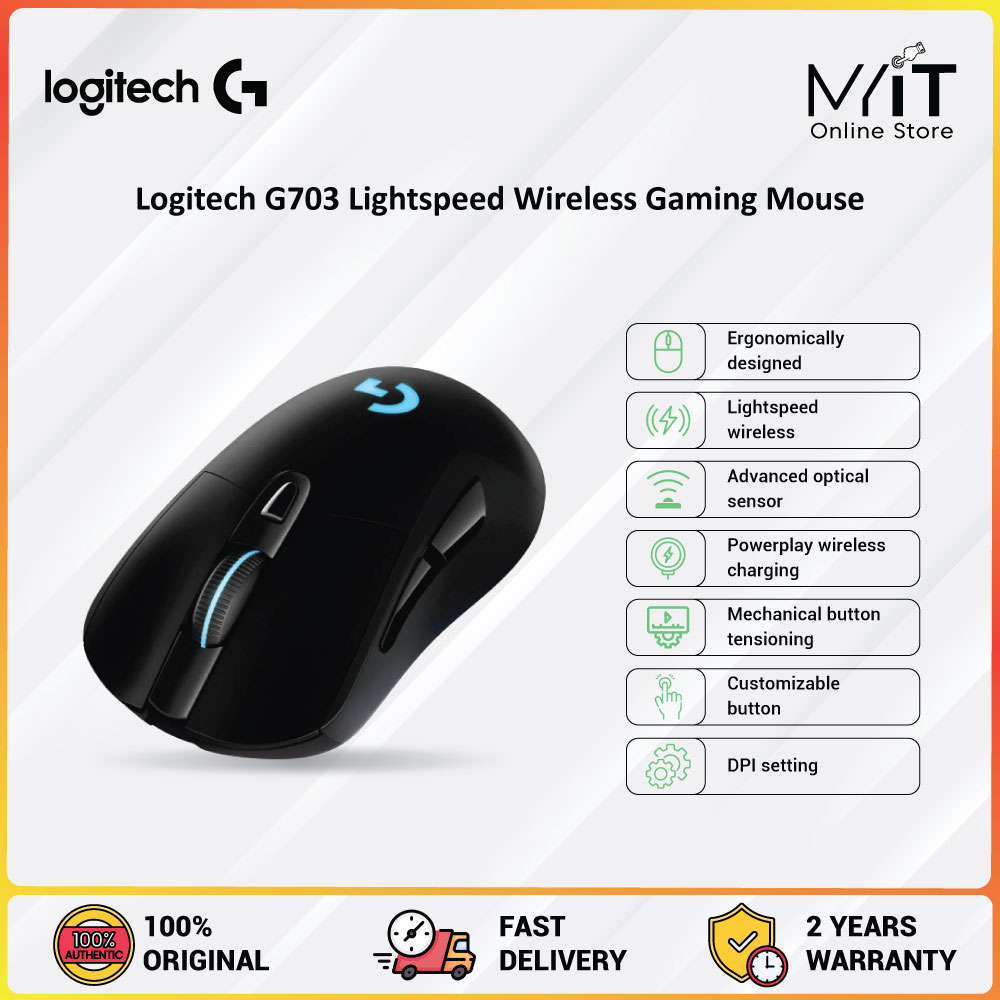 Logitech G703 LIGHTSPEED Wireless Gaming Mouse with HER0 16K Sensor - 910-005642 | Shopee Malaysia