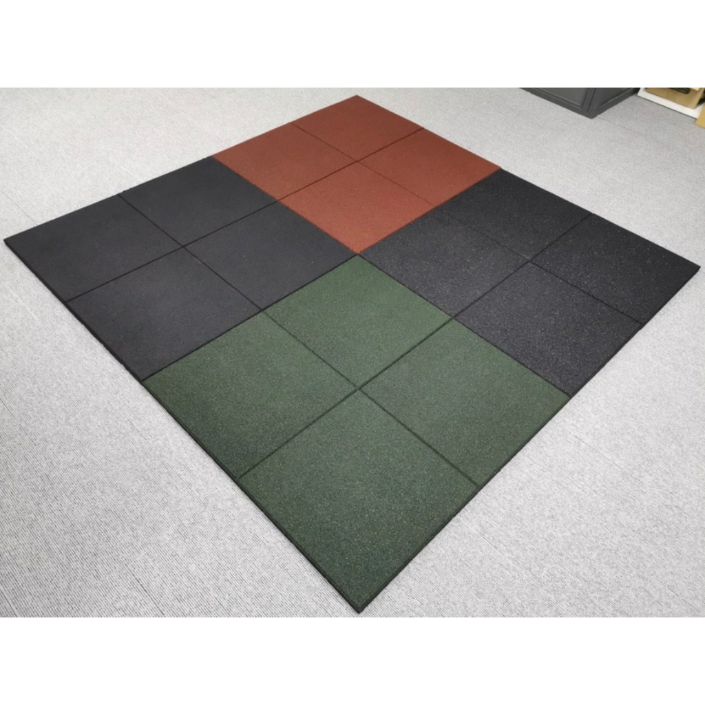 Rubber Gym Flooring Tiles - 50cm x 50cm (15 MM / 25MM) | Shopee Malaysia