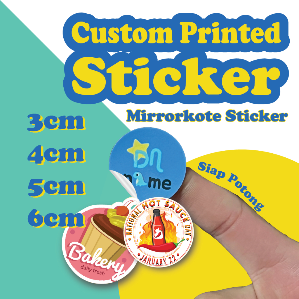 [FAST DELIVERY] Mirrorkote Custom Printed Sticker 100PCS | Custom ...