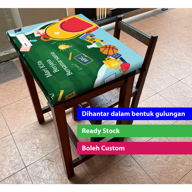 ALAS LAPIK MEJA SEKOLAH RENDAH MENENGAH CERIA PLASTIK PVC KALIS AIR ...