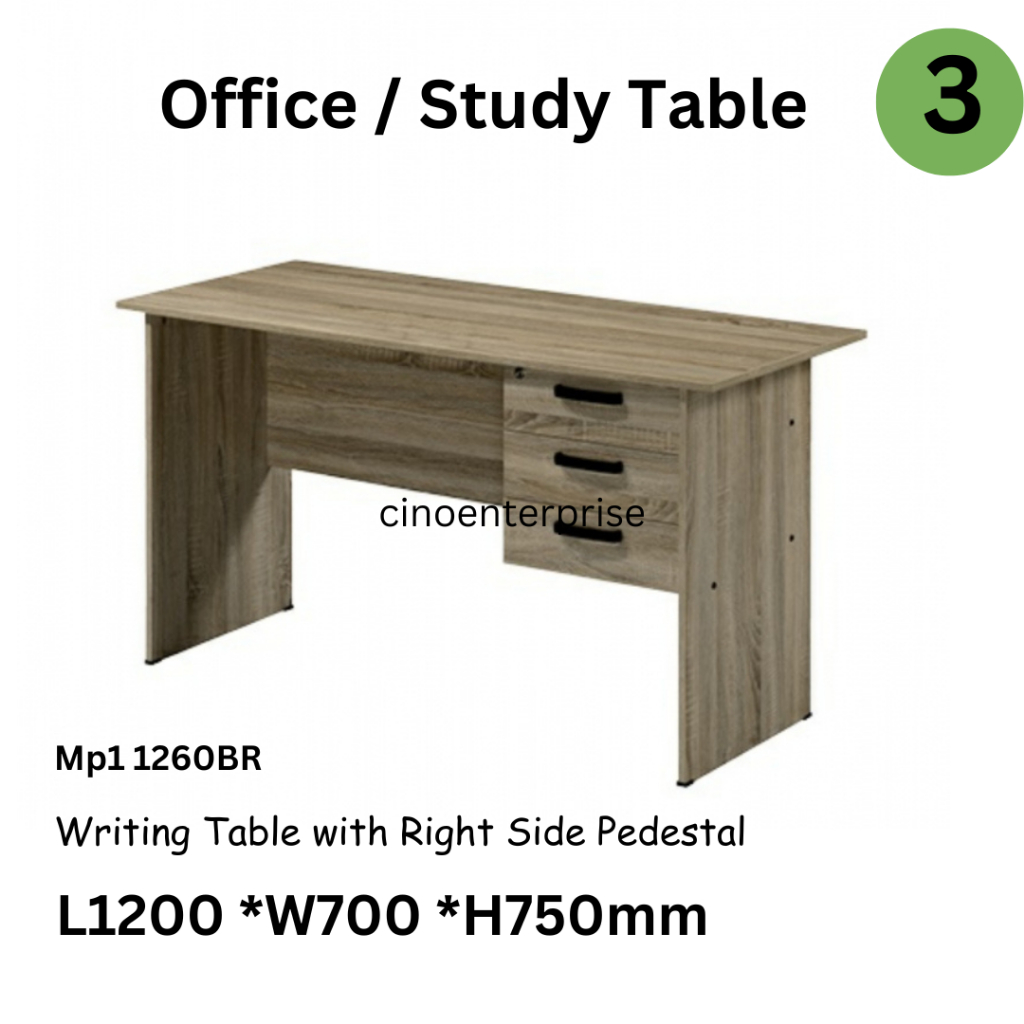 Wooden Office Study Table (Oak) / Writing Study Table / Desktop Table ...