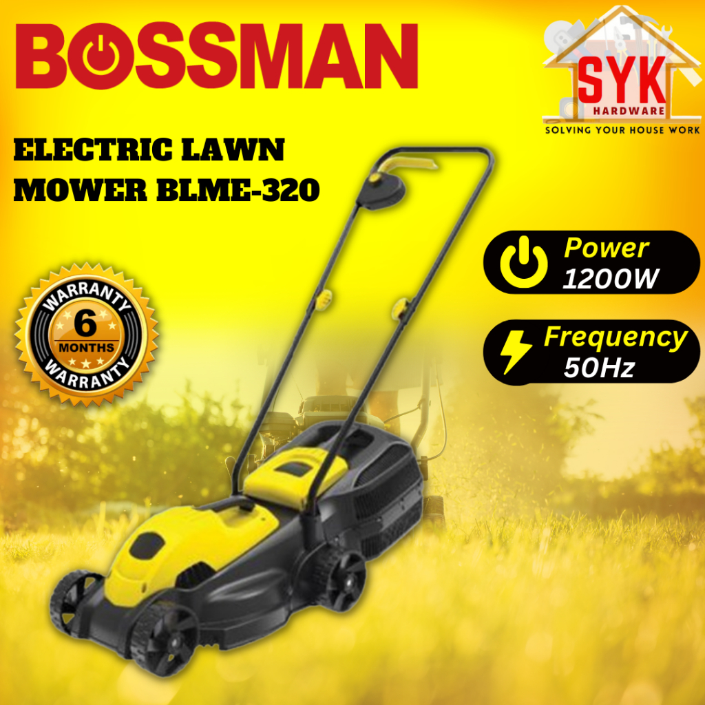 SYK(FREE SHIPPING)Bossman BLME-320 Electric Lawn Mower Hand Push ...