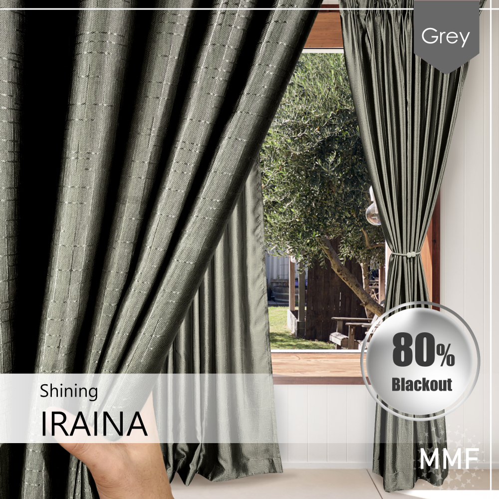 Iraina - Langsir 80% Blackout 3D Hit Press Amboss Corak Warna Grey ...