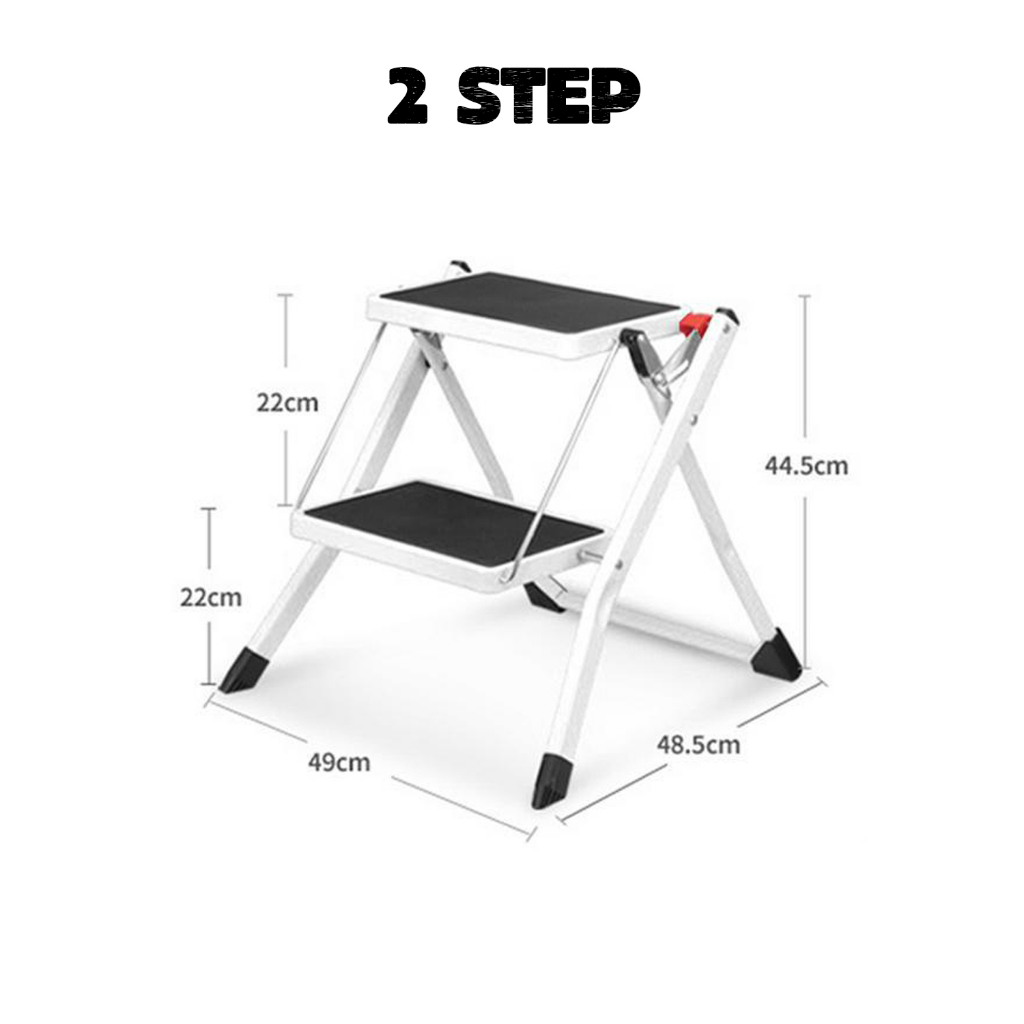 3/4/5 Step Foldable Step Ladder With Handle Tangga Lipat Heavy Duty ...