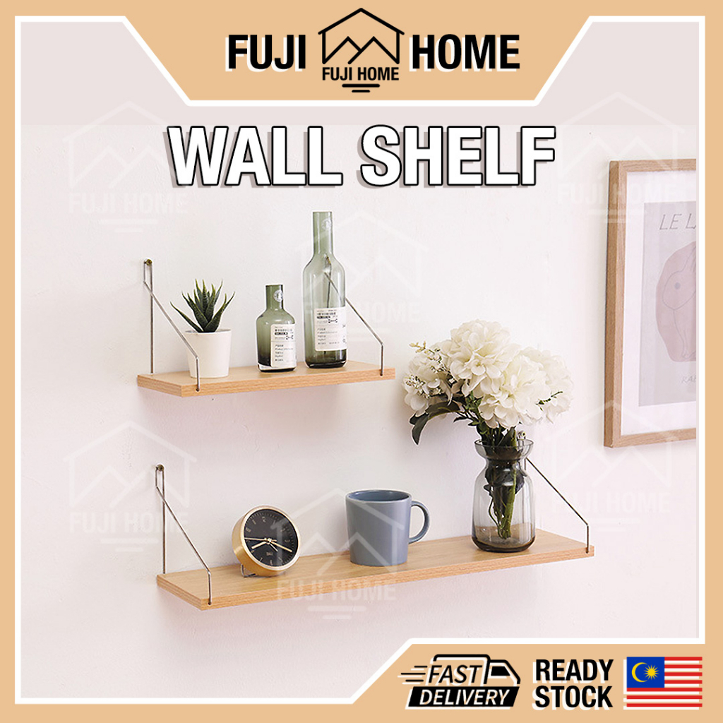 🏠READY STOCK🏠Hanging Wall Shelves Rope Swing Wooden Rack Floating Wall ...