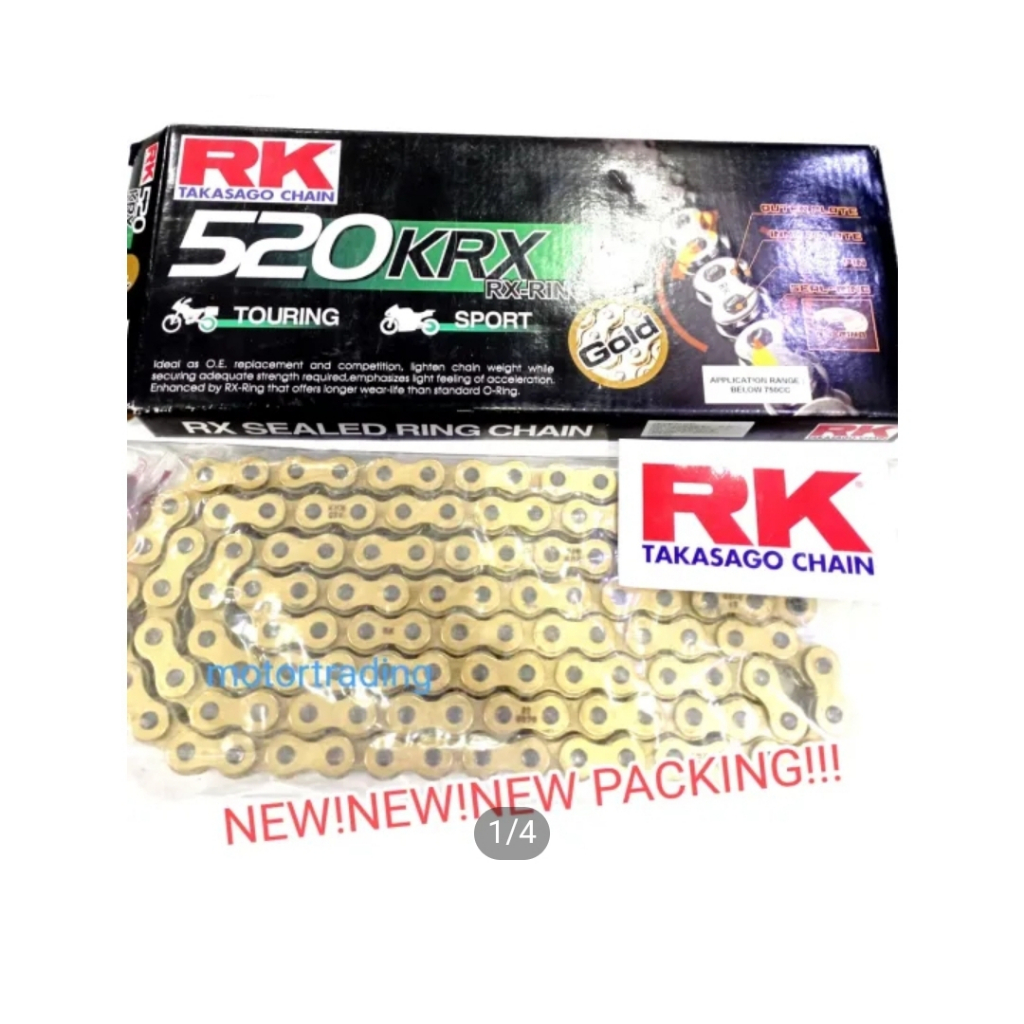 RK 520 KRX X-RING GOLD O-RING GOLD CHAIN 120L 520 X RING 520 O RING ...