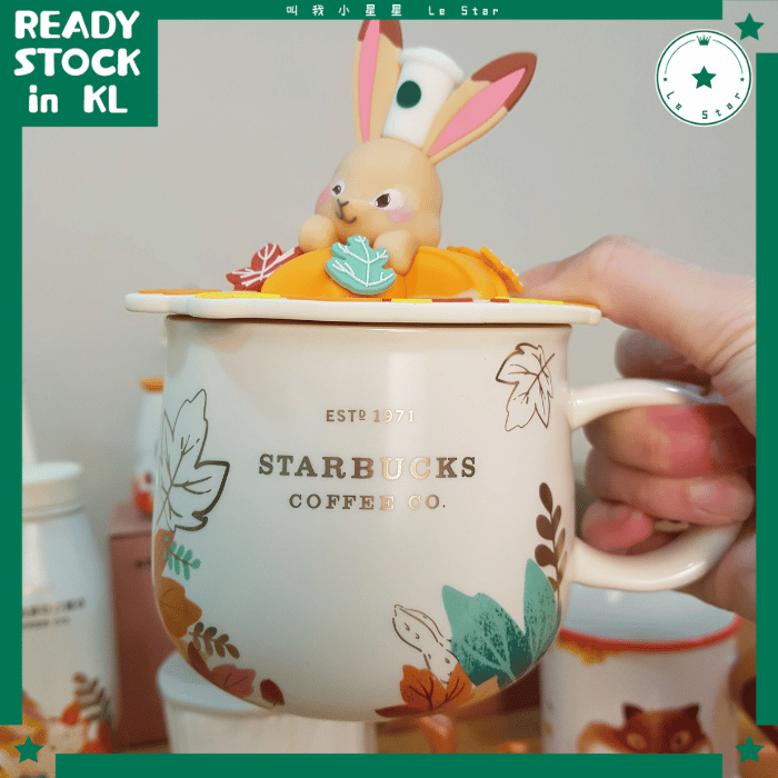 [READY STOCK] Starbucks Rabbit Ceramic Mug with lid Mid-Autumn ...