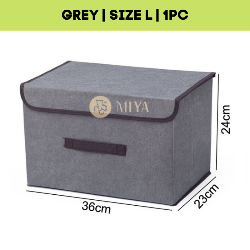 Fabric Foldable Storage Box With Handle Clothes Organizer With Lid ...