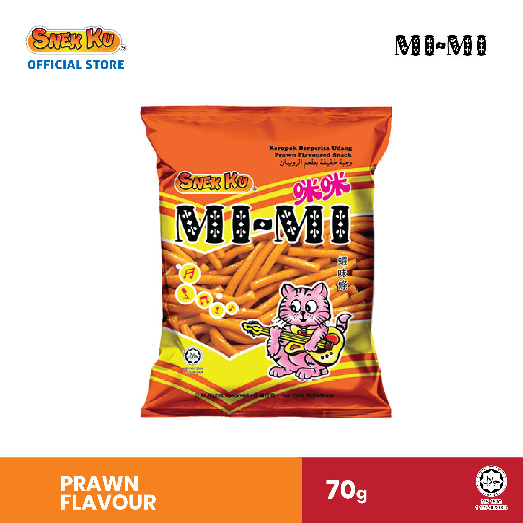 Snek Ku Mimi Prawn Flavoured Snacks (70g) | Shopee Malaysia