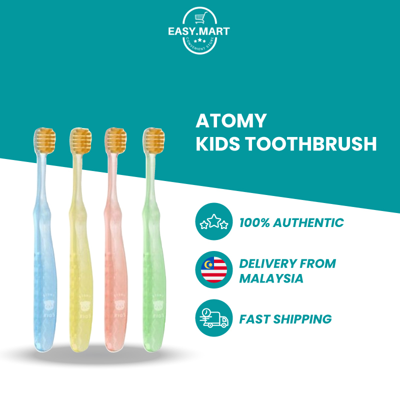 READY STOCK [Atomy Kids Toothbrush] Golden Nano Antibacterial Anti Slip ...