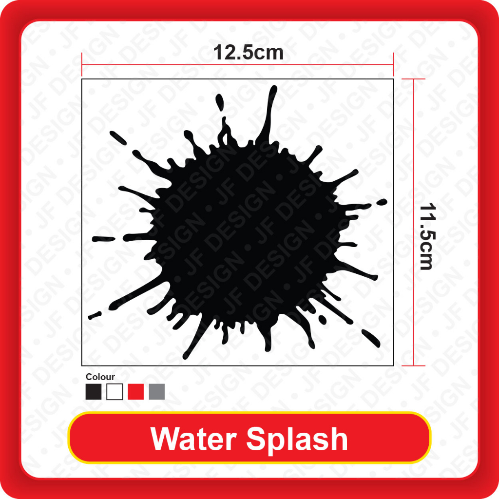 [057]Quality Car Sticker Water Splash [12.5cm x 11.5cm][Sticker Cutting ...