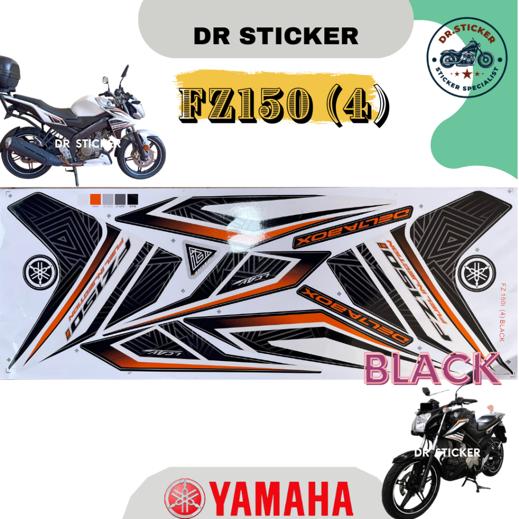 YAMAHA FZ150 i (4) STRIPE STICKER STIKER YAMAHA FZ150I FZ 150 FZI DELTABOX BODY COVERSET COVER ...