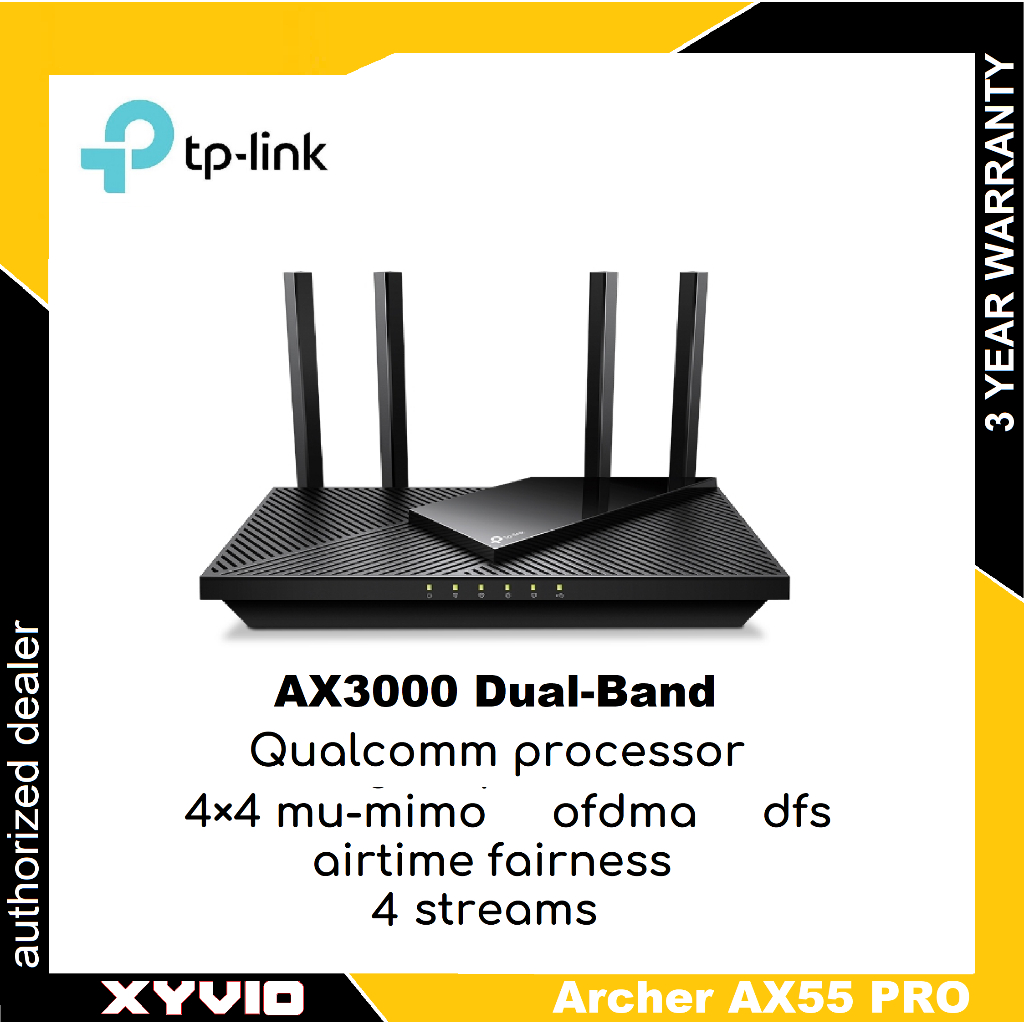 TP-LINK Archer AX55 Pro AX3000 Multi-Gigabit Wi-Fi 6 Router with 2.5G Port | Shopee Malaysia