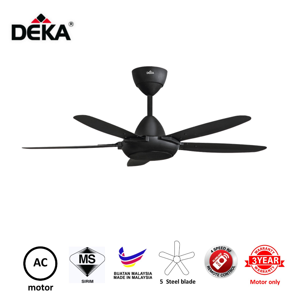 DEKA Ceiling Fan DKR 56" 4 Speeds 5 Metal Blade Remote Control (2 SET ...