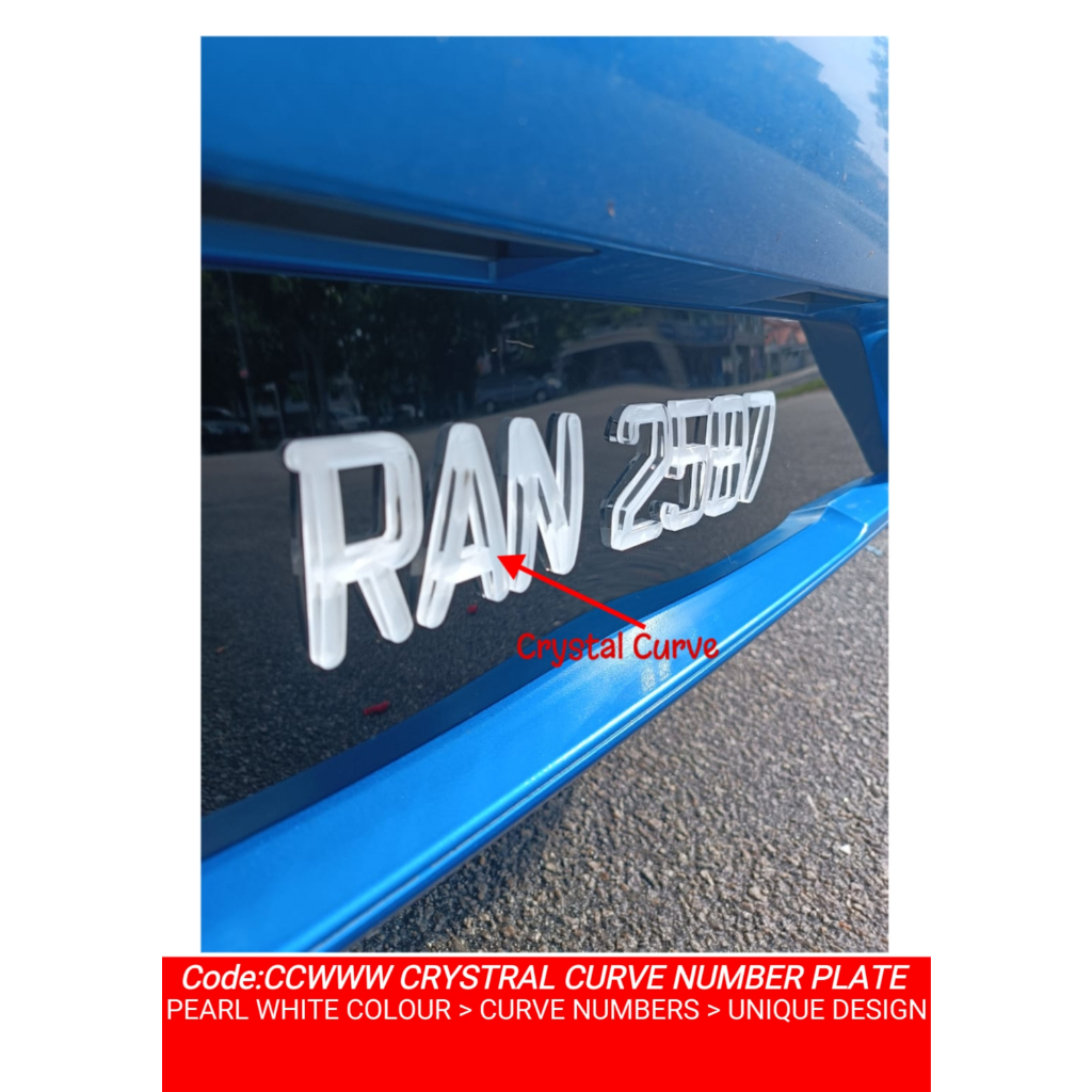 CCWWW CURVE CRYSTAL NUMBER PLATE / ACRYLIC FONTS / CURVE CYSTAL NOMBOR ...