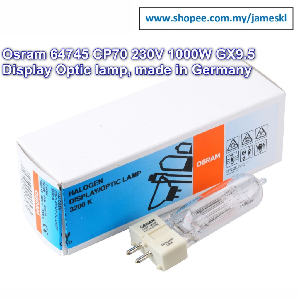 Osram 64745 CP/70 1000W 230V GX9,5 Display Optic lamp (made in Germany ...