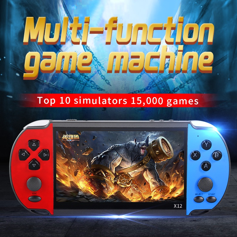 X12 Plus Handheld Game Console 7-Inch Big Screen PSP Nostalgic Game ...