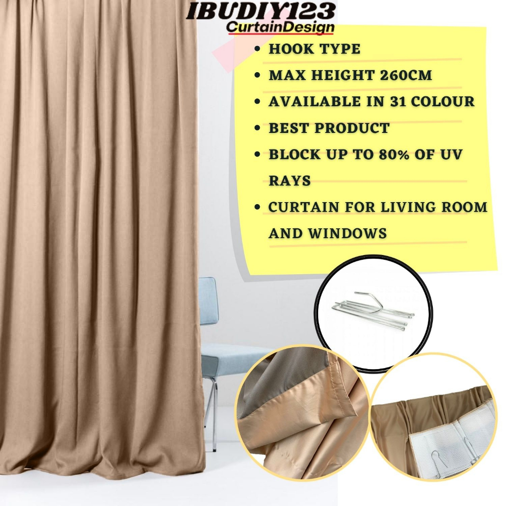 A4 Ready Made Curtain!!!Siap Jahit Langsir,Langsir RAYA Kain Tebal ...