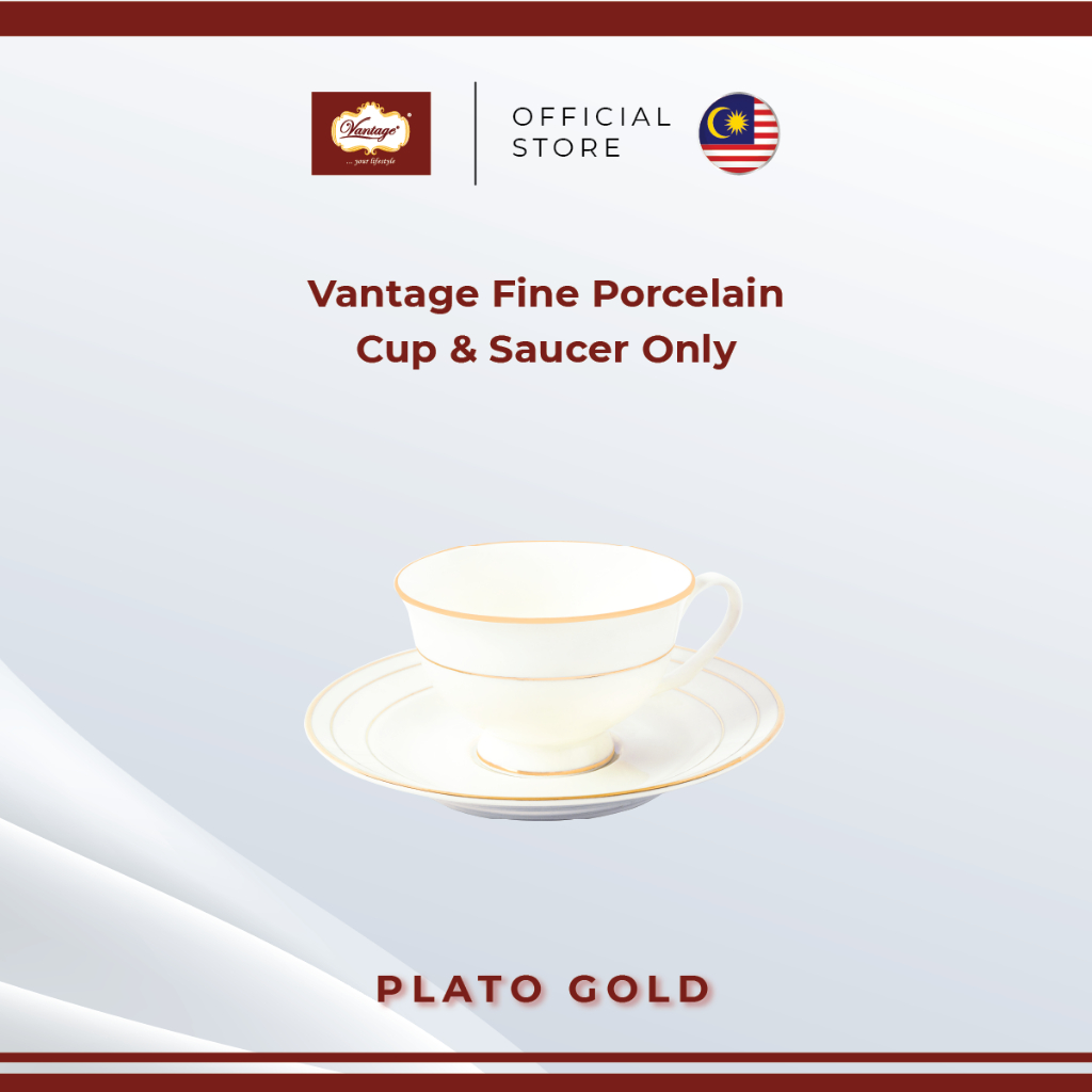 Vantage Plato Gold Cup & Saucer Only(Fine Porcelain) | Shopee Malaysia