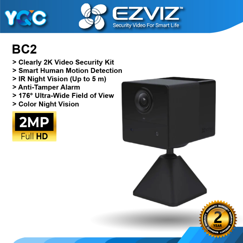 EZVIZ BC2 Indoor Wi-Fi Smart Home Battery Powered Camera Smart Human ...