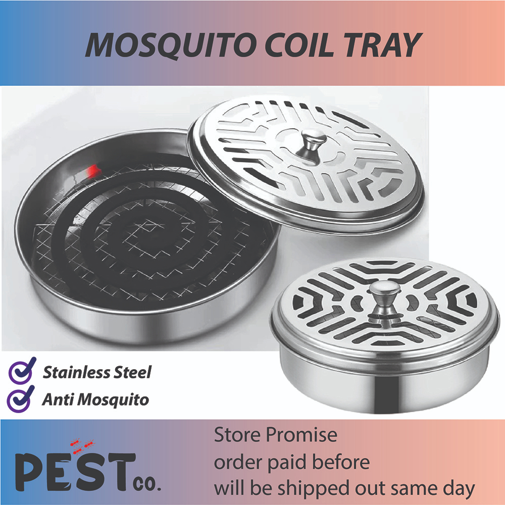 Mosquito Coils Tray / Holder Metal Repellent Rack With Cover Saft ...