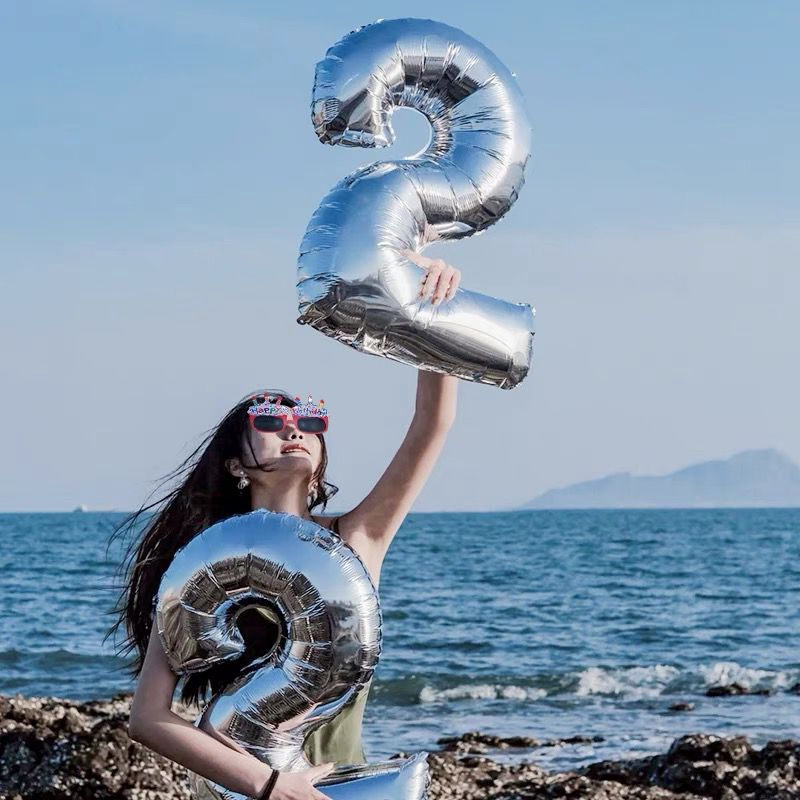 [Ready Stock] 32 Inch Large Size Number Balloon/Silver Balloon/Number ...