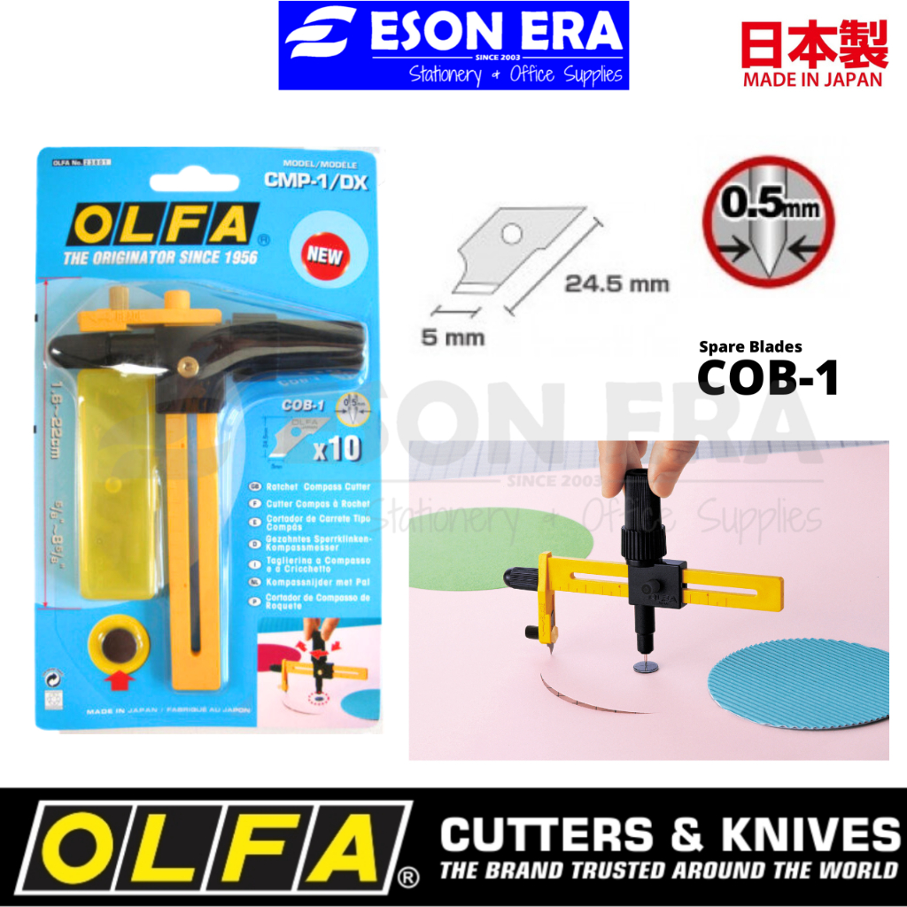 Olfa CMP-1/DX Compass Cutter Made in Japan Knife Pisau Bulat Round Cut (Blades COB-1) | Shopee ...